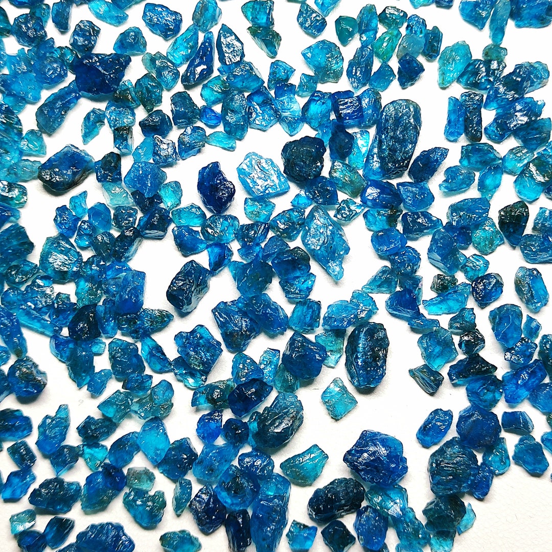 Natural Deep Blue Apatite Raw Rough Semi Precious Loose Gemstone 250ct ...