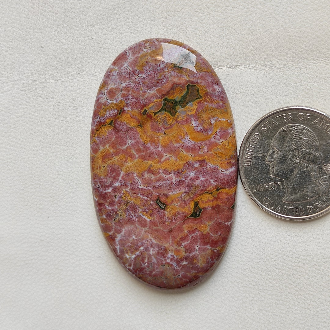 95ct Natural Multi Colour Ocean Jasper Cabochon Big Pear Shape Designer ...