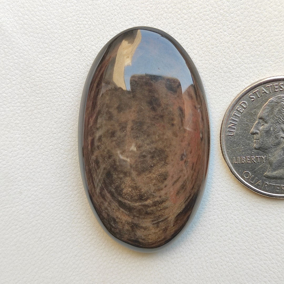Rare Golden Obsidian Cabochon 60ct 45X27X6 MM Oval Shape Designer ...