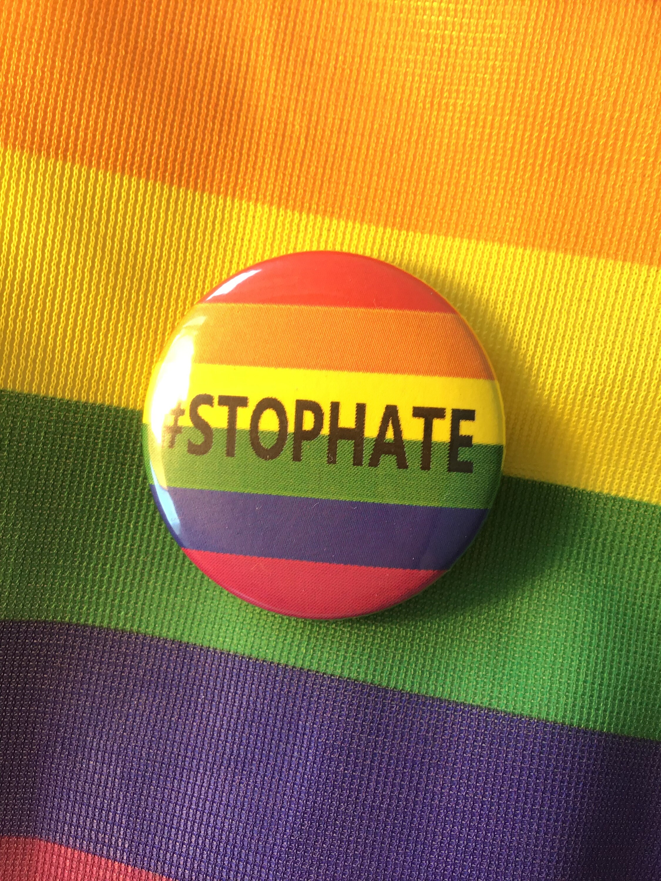 LGBT button rainbow button lgbtq bage lgbt pin stophate | Etsy