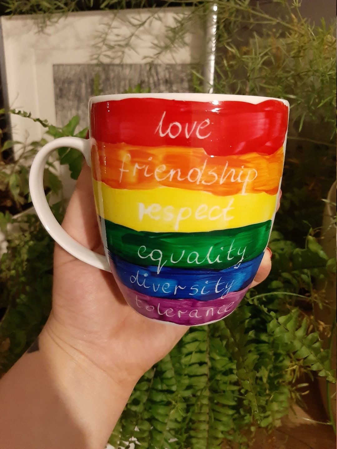 Rainbow Mug, Handmade Mug, Hand Made Cup, Lgbt Mug,pride Mug,pride Cup ...