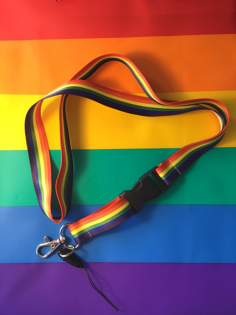 Rainbow lanyard lgbt lanyard lgbt key leash gay pride | Etsy