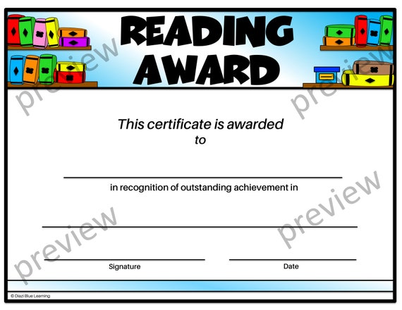 Editable Reading Certificate End of Year Certificates PDF | Etsy