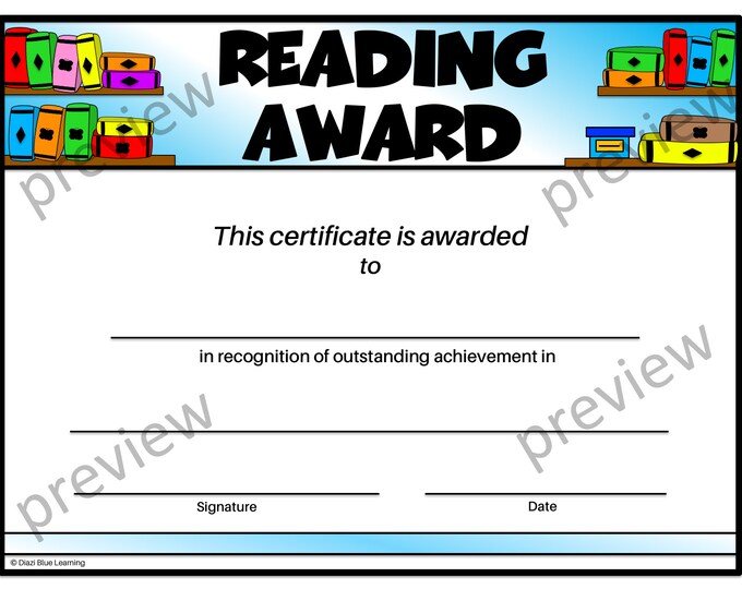 Editable Reading Certificate End of Year Certificates PDF - Etsy