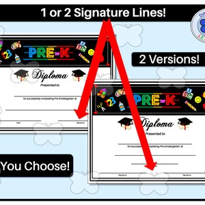Pre-k Diploma, Pre-k Graduation Diploma, Fillable Prekindergarten ...