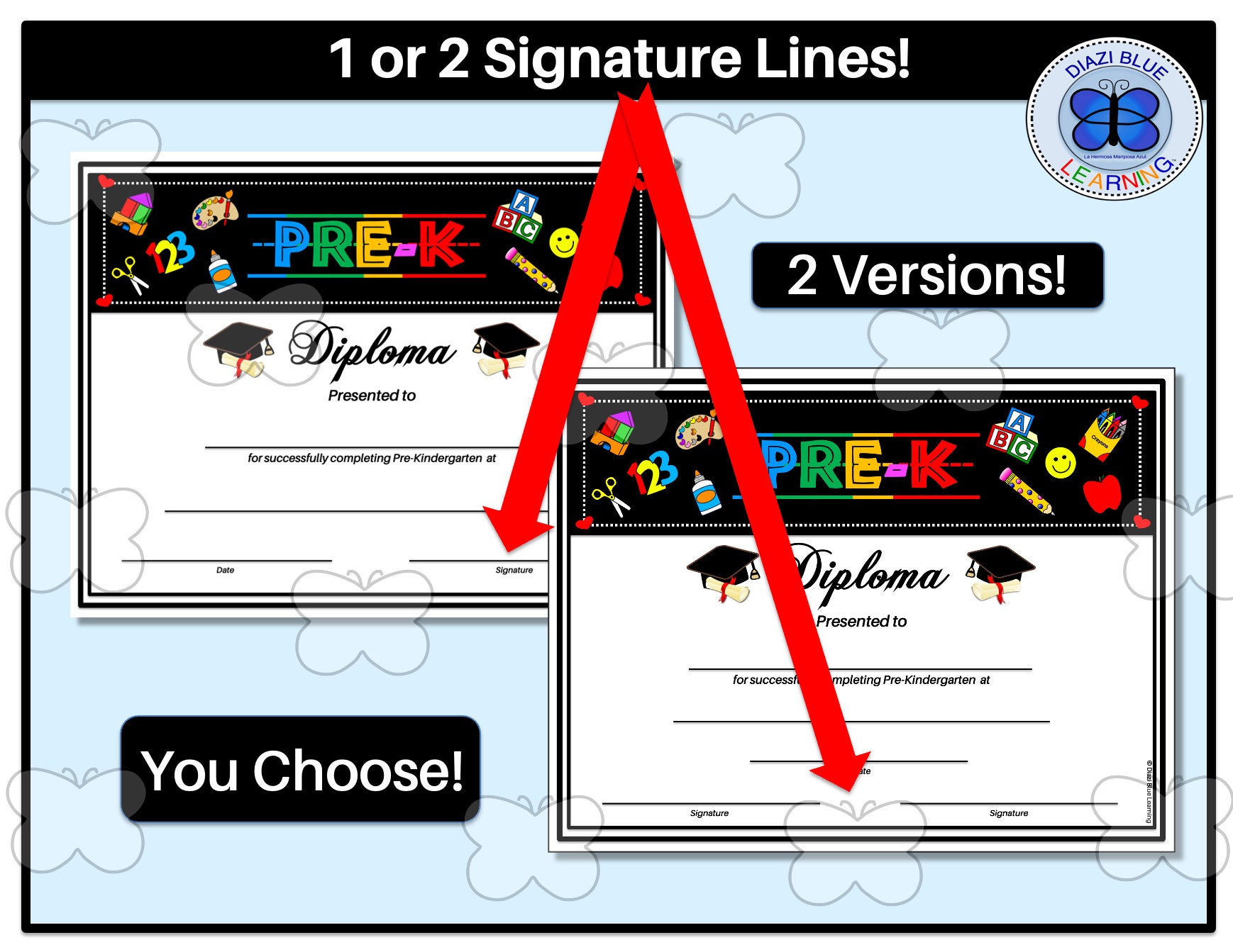 Pre-k Diploma, Pre-k Graduation Diploma, Fillable Prekindergarten ...