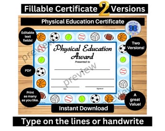 Football Certificate, Editable Football Certificate, PDF Football ...