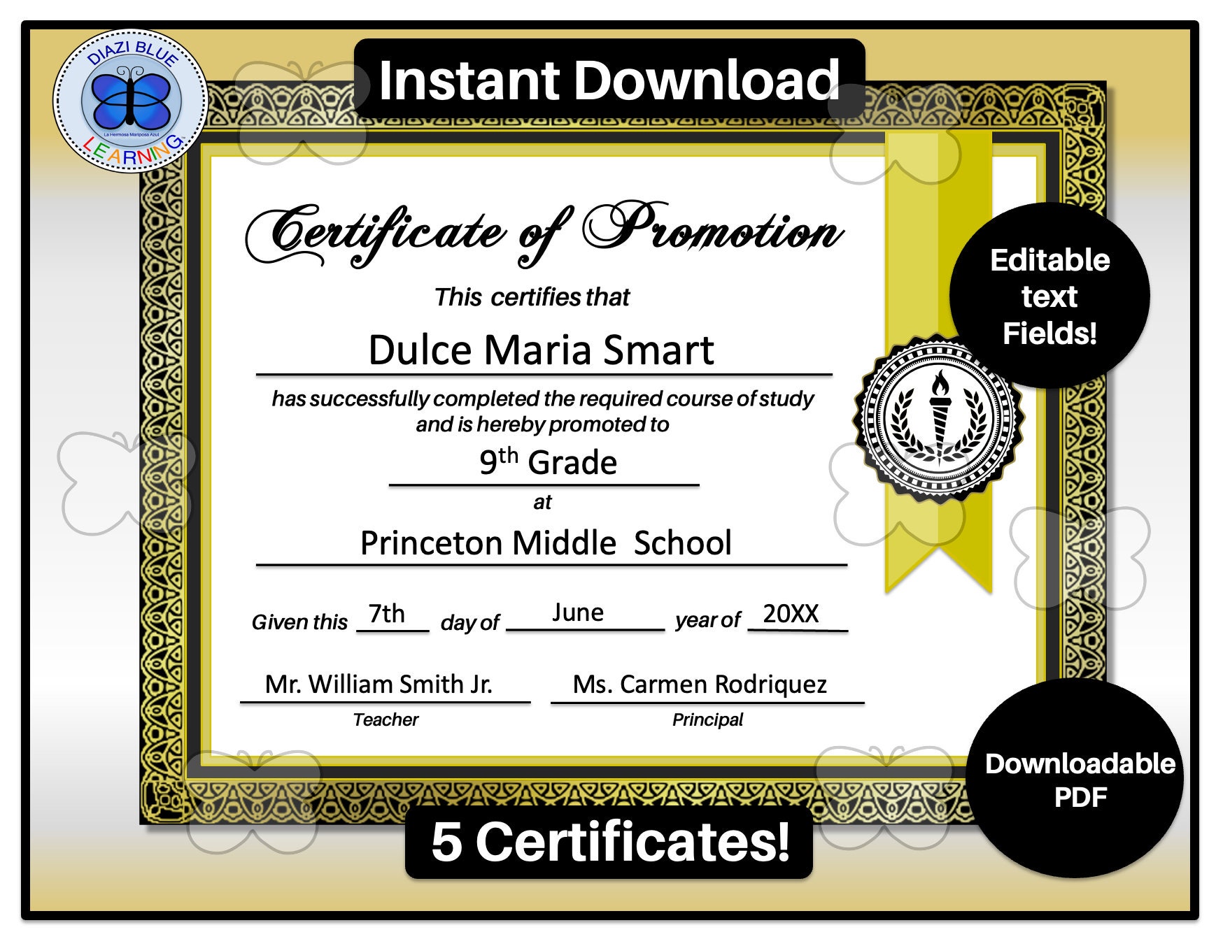 5 Pack Certificates of Promotion, End of Year School Certificates ...