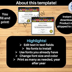 Kente Appreciation Award With Bonus Certificate, Editable Certificate ...