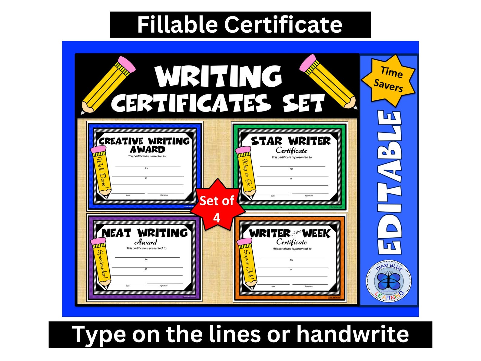 Writing Certificates, PDF Writing Certificates, End of Year ...