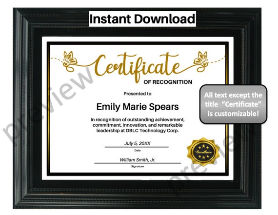 Certificate Template Certificate of Appreciation Certificate | Etsy