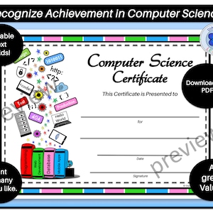 Computer Science Certificate, Coding Award, Coding Certificates, Coding ...
