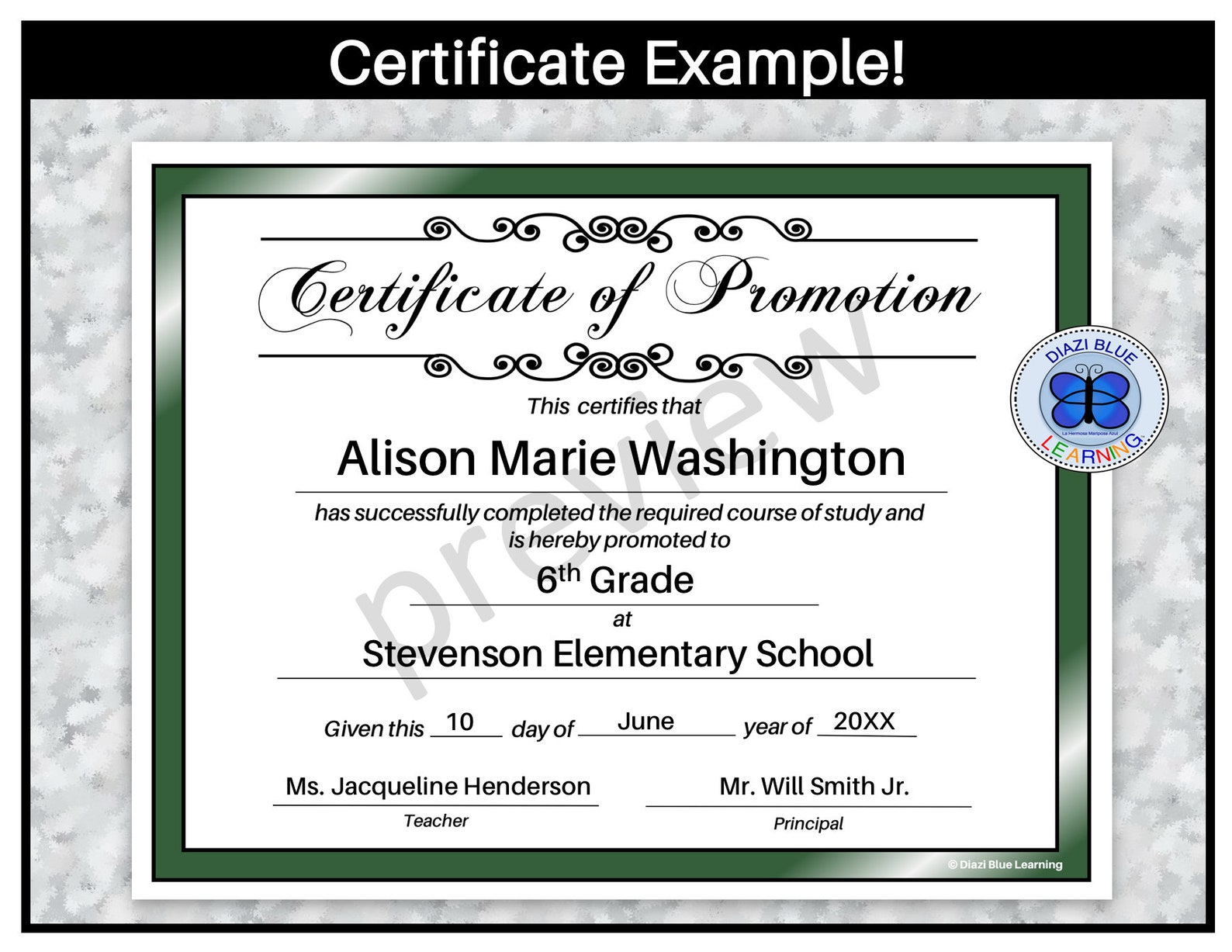 Certificate of Promotion, End of Year Certificates, Editable ...