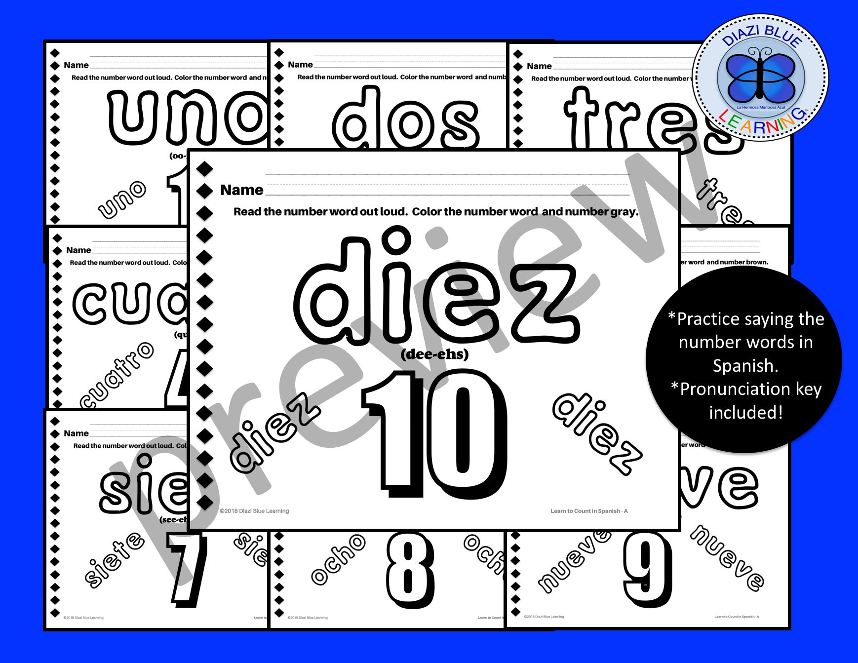 Learn to Count in Spanish Kindergarten 0-10, Counting in Spanish ...
