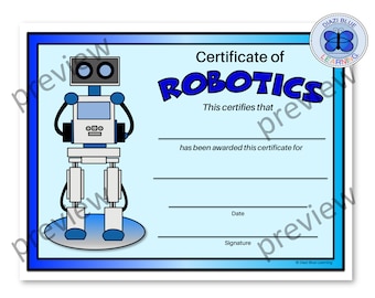 Certificate of Robotics, Robotics Award, Robotics Certificates ...