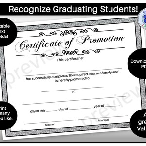 Certificate of Promotion, Certificate of Completion, End of Year ...