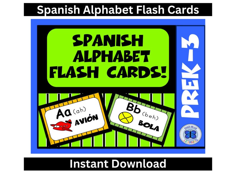 Spanish Alphabet Flash Cards, Spanish Alphabet, Spanish Letter of the ...