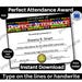 Kente Perfect Attendance Award Certificate, Editable Perfect Attendance ...