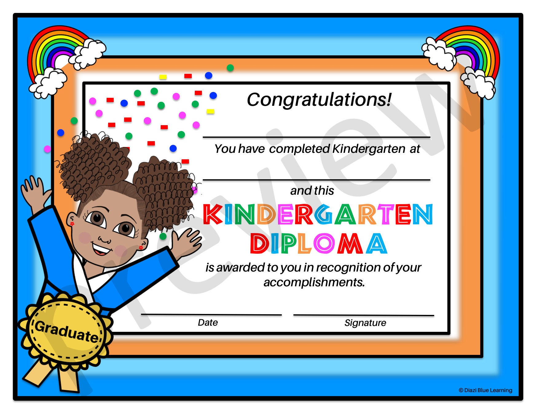 Kindergarten Diplomas Set of 6, Kindergarten Graduation Diplomas, End ...