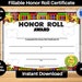 Kente Fillable Honor Roll PDF Certificate 1, Editable Kente Honor Roll ...