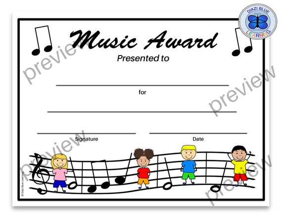 Music Certificates Printable Music Certificates Music | Etsy