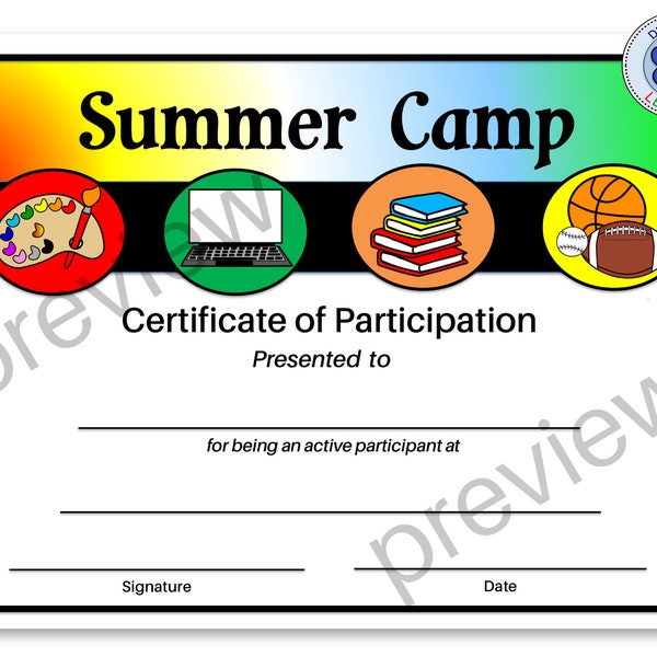 Summer Camp Certificate - Etsy