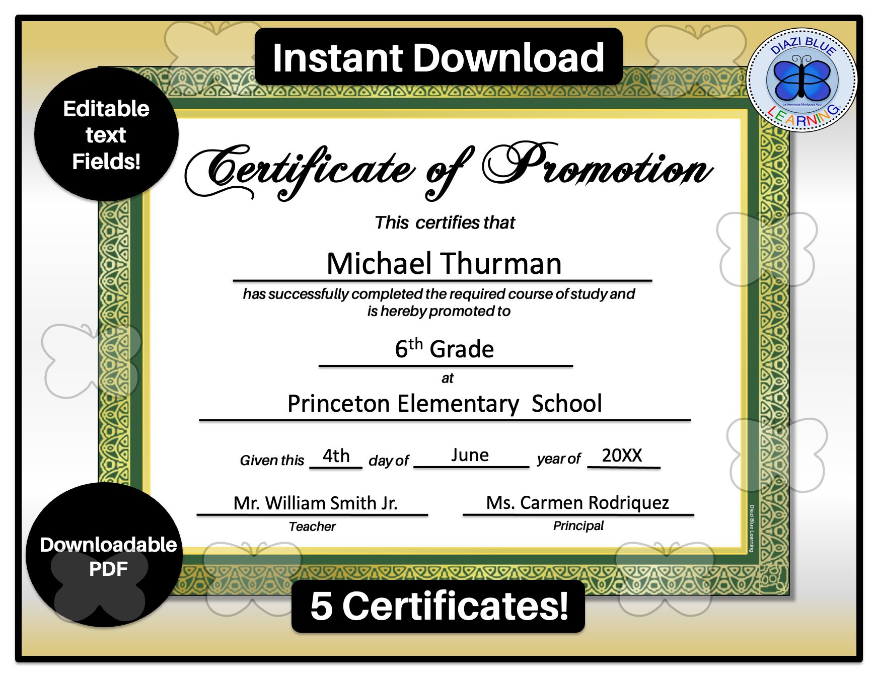 5 Pack Certificates of Promotion, End of Year School Certificates ...