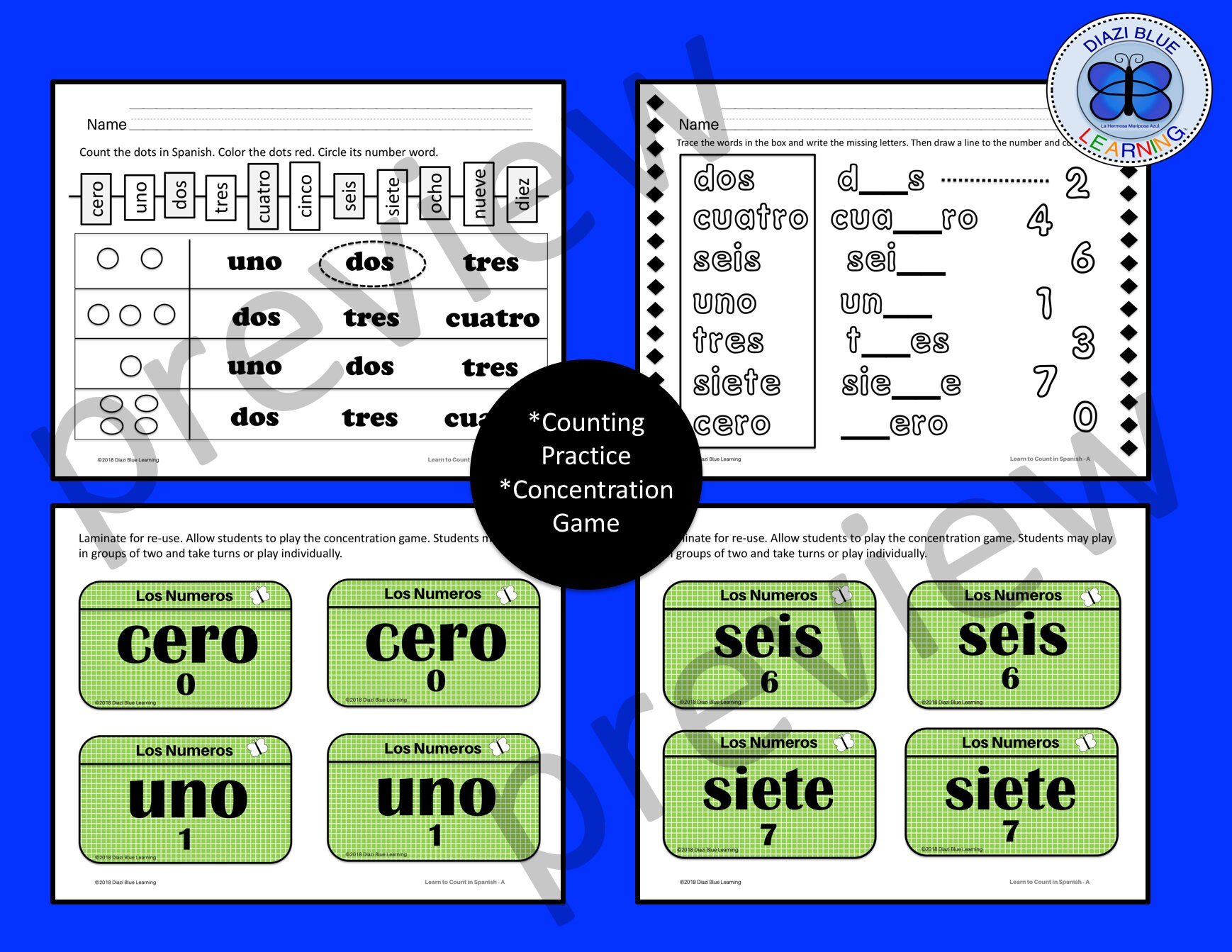 Learn to Count in Spanish Kindergarten 0-10, Counting in Spanish ...