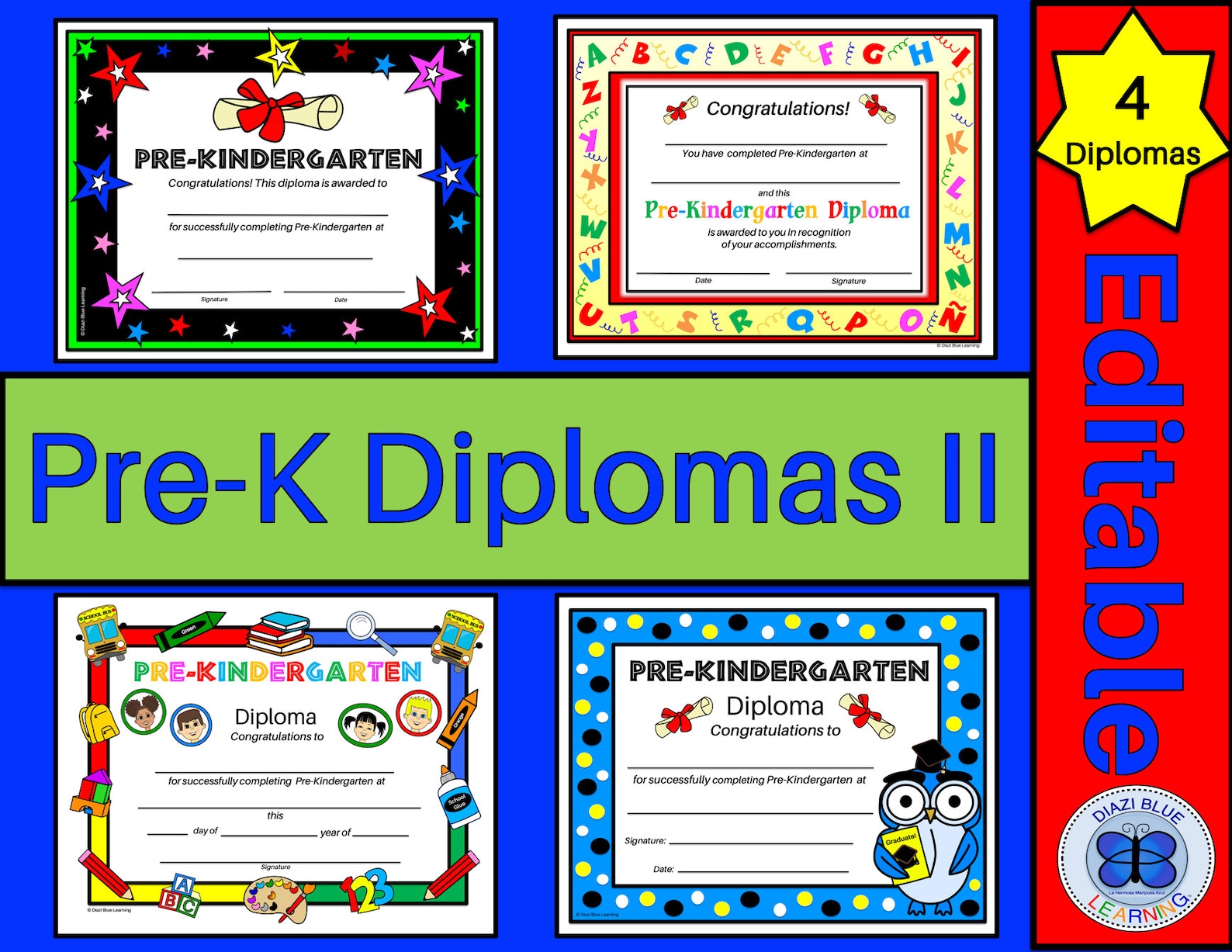 Pre-k Diplomas Pre-k Certificates End of Year Certificate - Etsy