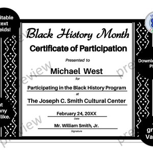 Black History Month Certificate of Participation With Bonus ...