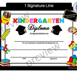 Kindergarten Diploma, Fillable Kindergarten Graduation Diploma With ...