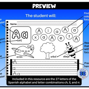 Learn the Spanish Alphabet El Abecedario Spanish Letters El Alfabeto ...