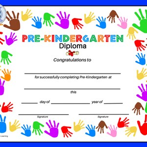 Pre-k Diplomas, Pre-k Certificates, End of Year Certificates, PDF Pre-k ...