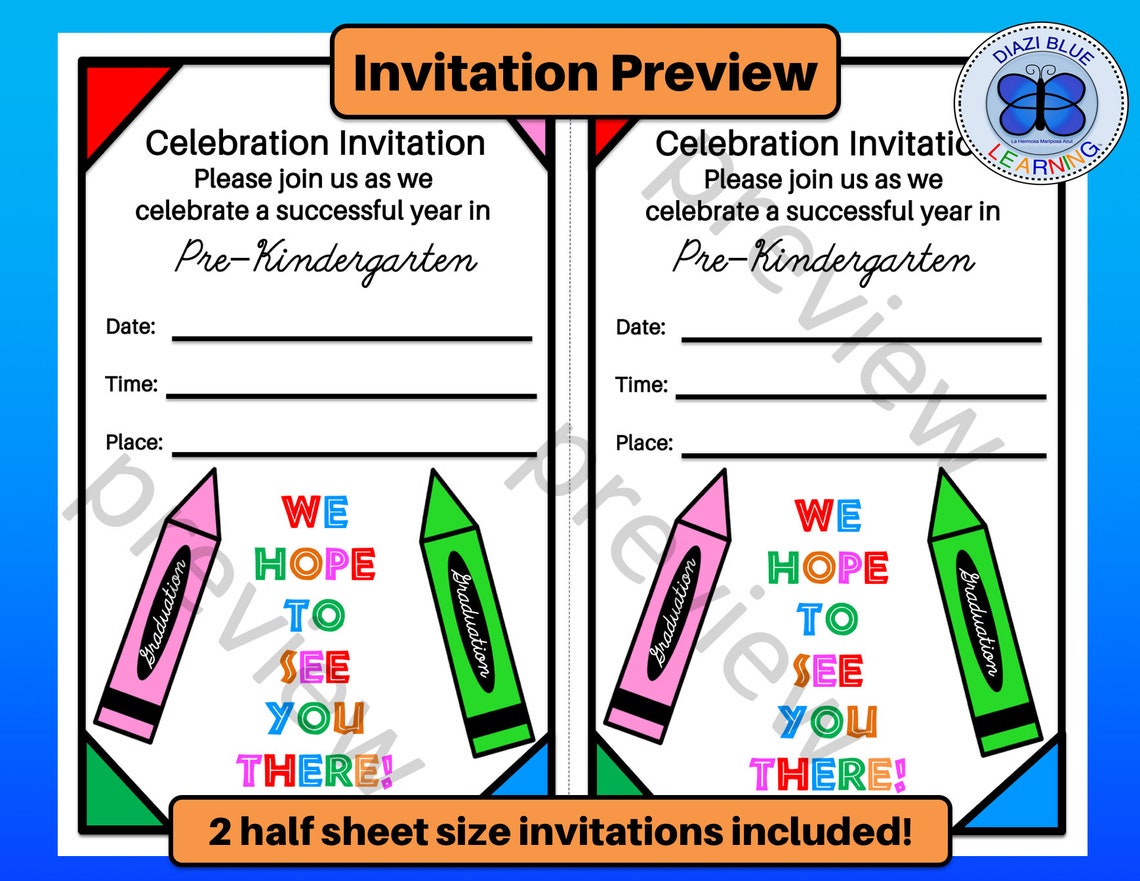 Pre-k Diplomas, Pre-k Certificates, End of Year Certificates, Editable ...