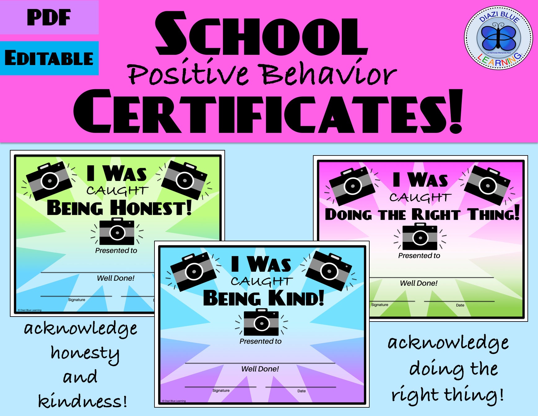 Positive Behavior Certificate, Positive Behavior, Caught Reading, Good ...