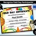 Field Day Certificate #1, Field Day Award, Editable Field Day ...