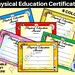 Physical Education Certificate, PE Certificates, Editable PE ...