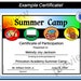 Summer Camp Certificates, Editable Summer Camp Certificates, Printable ...