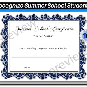 Summer School Certificate, Editable Summer School Certificate ...