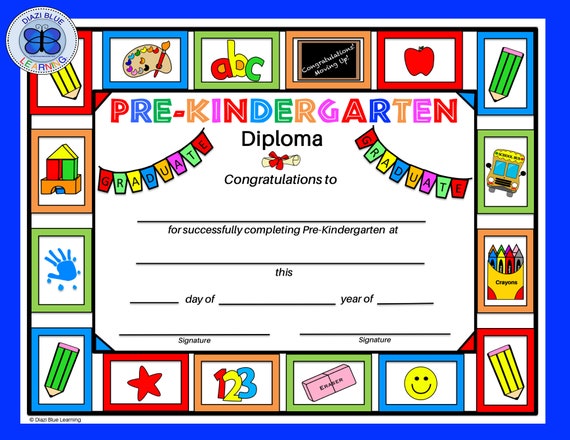 Pre Kindergarten Diplomas Printable Pdf