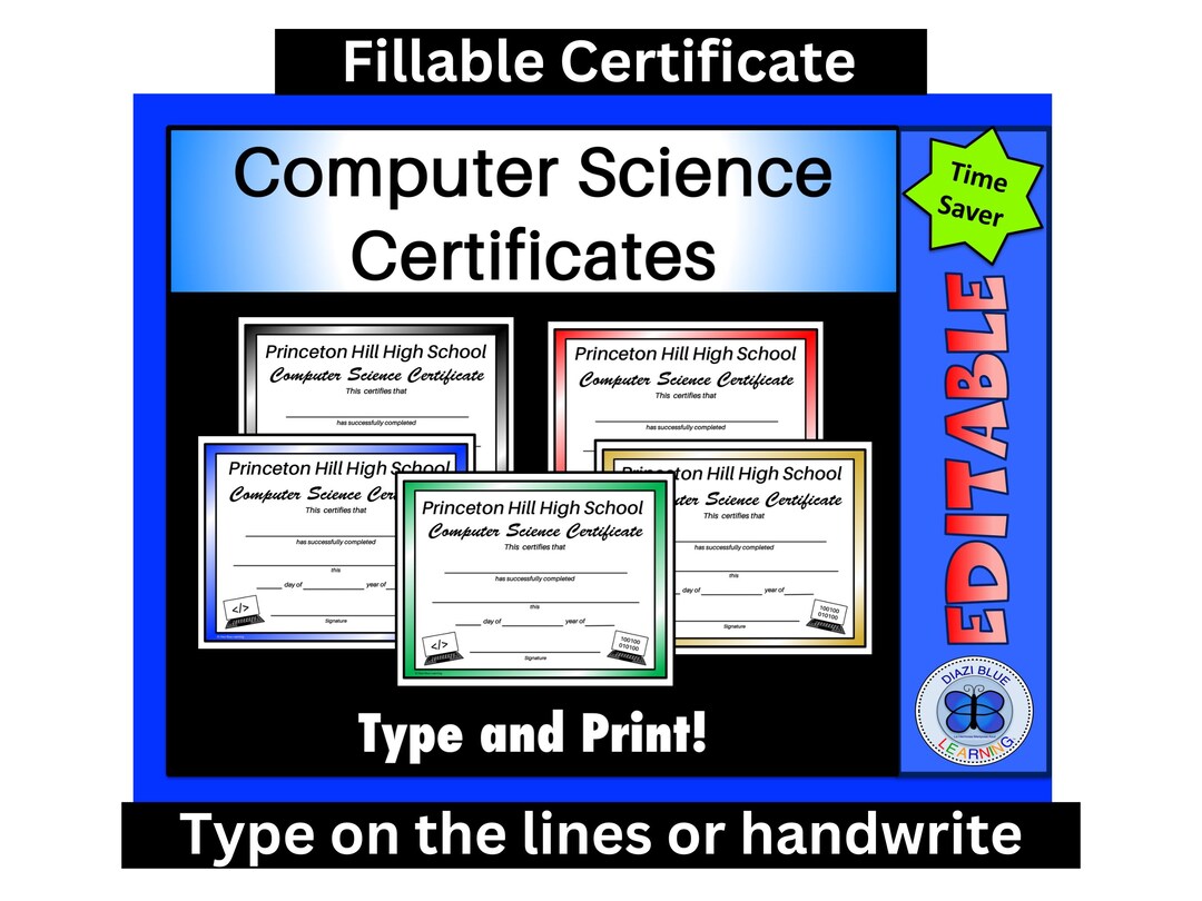 Computer Science Certificates, Programming Certificate, Coding Award ...