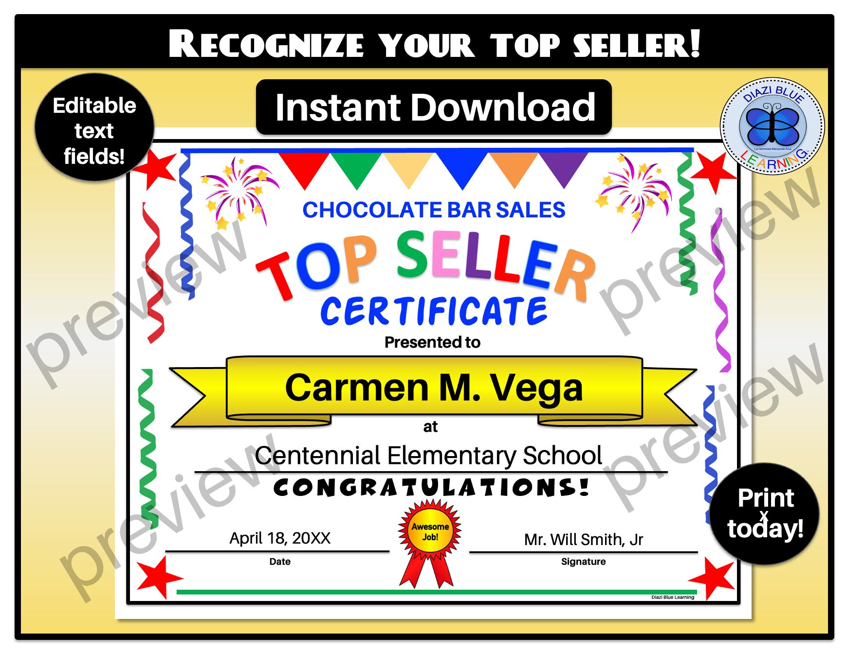 Sales Award Certificate