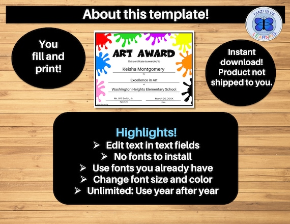 Free Art Certificate Templates
