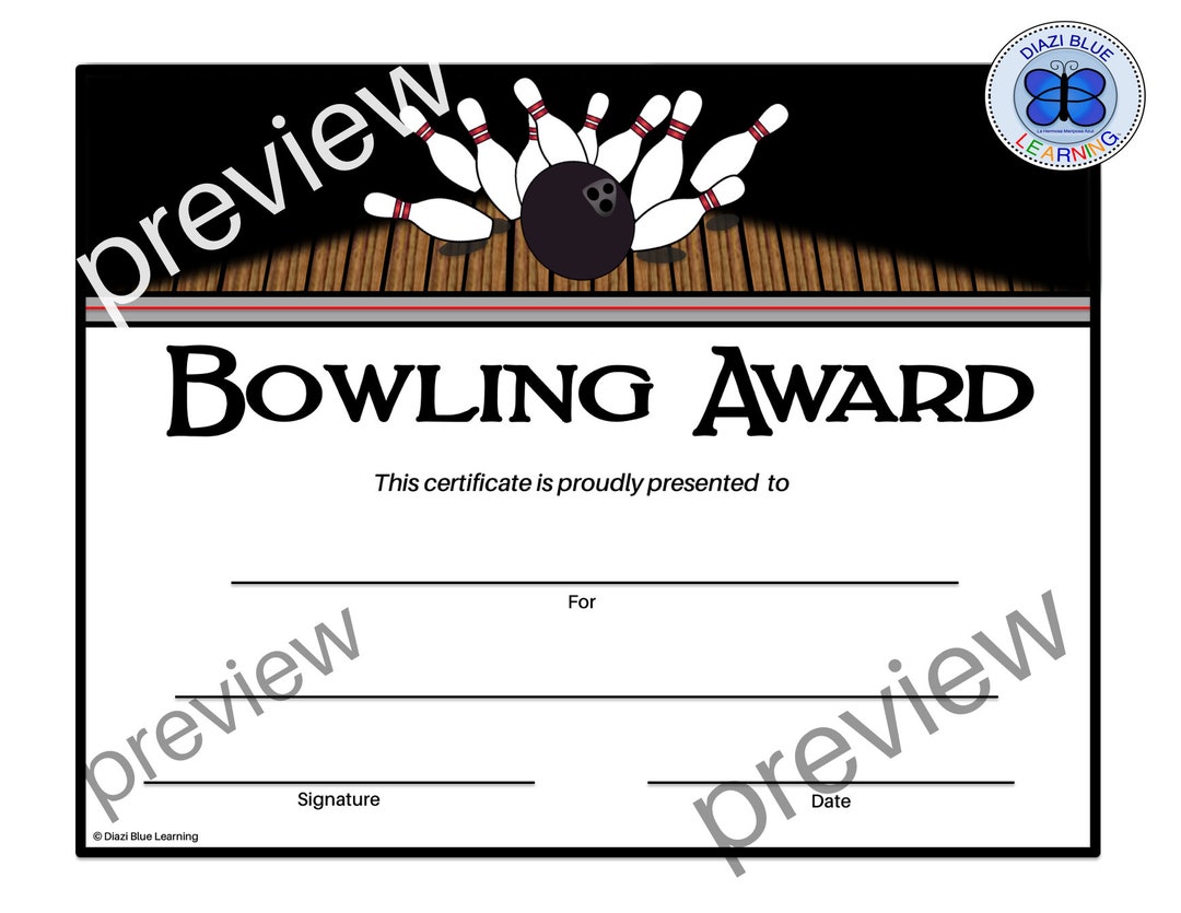 Bowling Certificate, Bowling Award, Editable Bowling Certificate, PDF ... Bowling Certificate, Bowling Award, Editable Bowling Certificate, PDF ...
