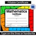 Math Certificate, PDF Math Certificate, School Certificates, Classroom ...