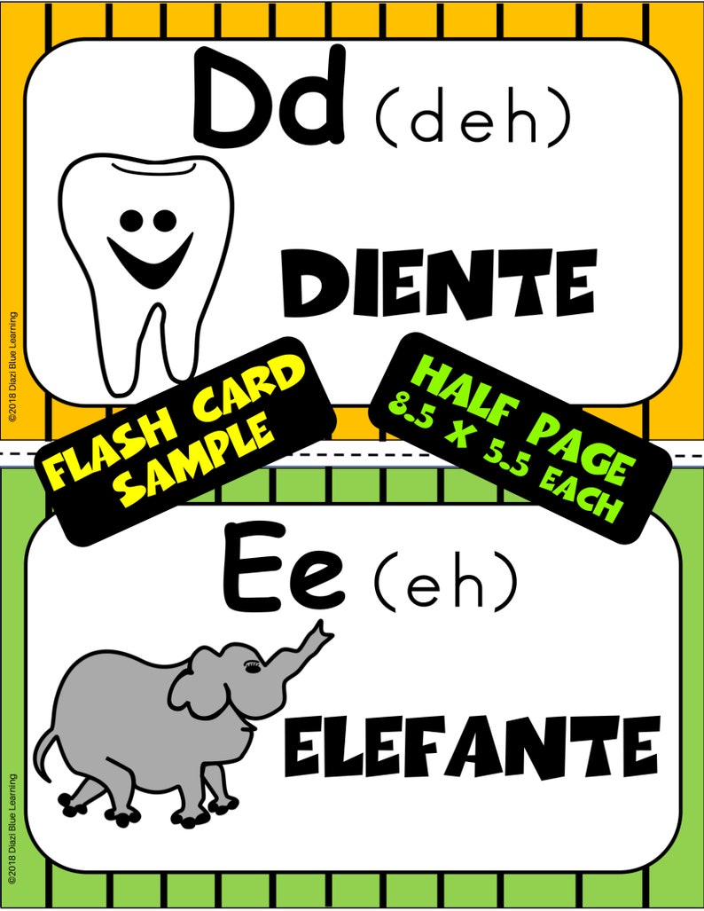 Spanish Alphabet Flash Cards, Spanish Alphabet, Spanish Letter of the ...