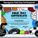 Field Day Certificate #2, Field Day Award, Editable Field Day ...