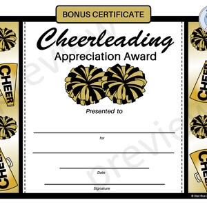 Cheerleading Certificate, Cheerleading Award, Editable Cheerleading ...