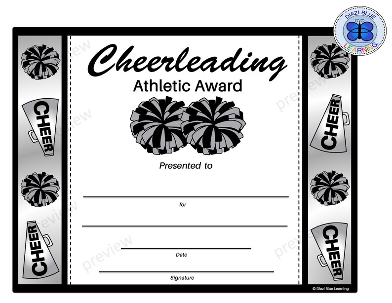 Cheerleading Certificate, Cheerleading Award, Editable Cheerleading ...
