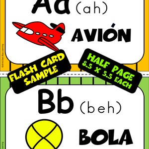 Spanish Alphabet Flash Cards, Spanish Alphabet, Spanish Letter of the ...